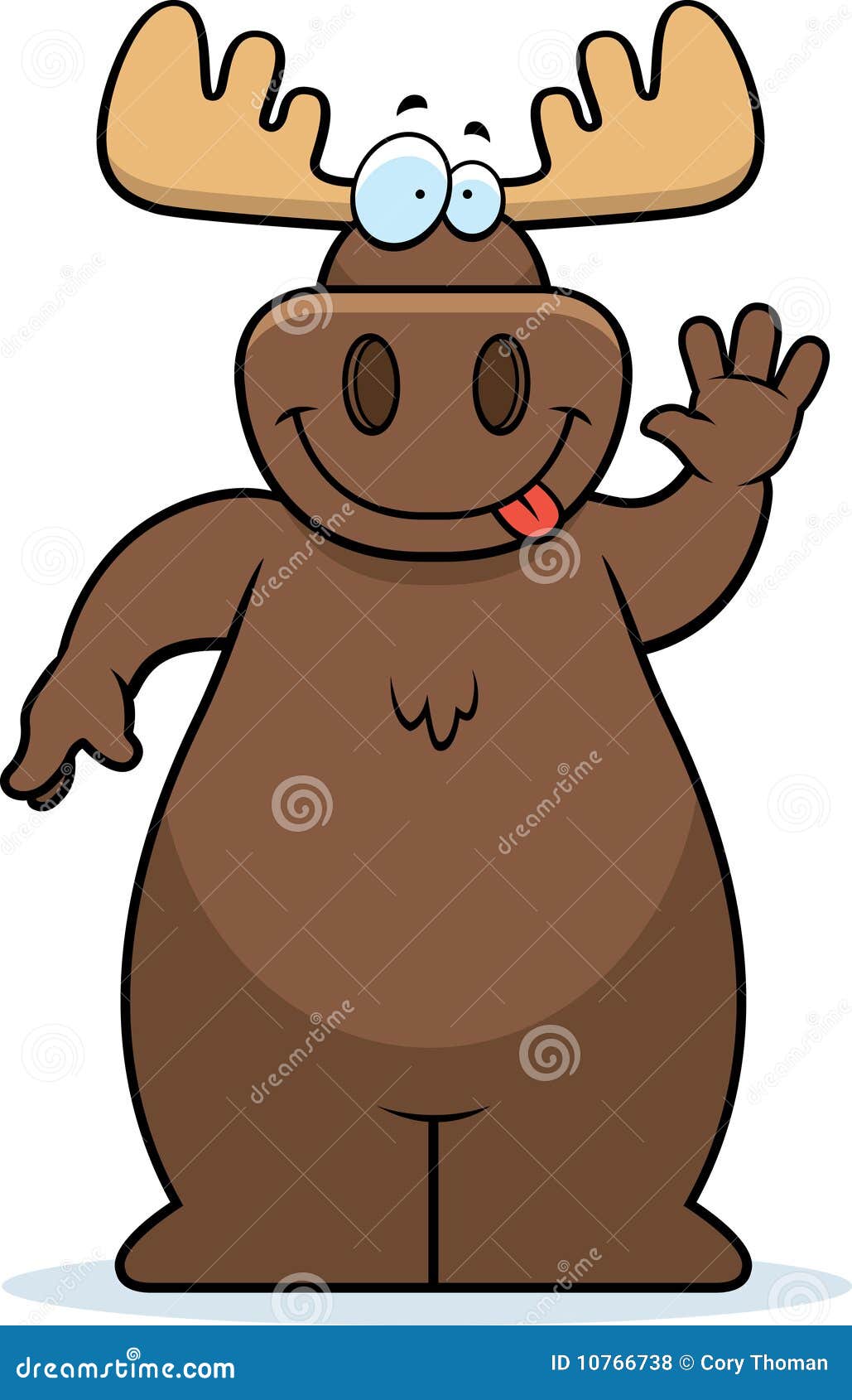 Moose Waving stock vector. Illustration of smiling, greeting - 10766738