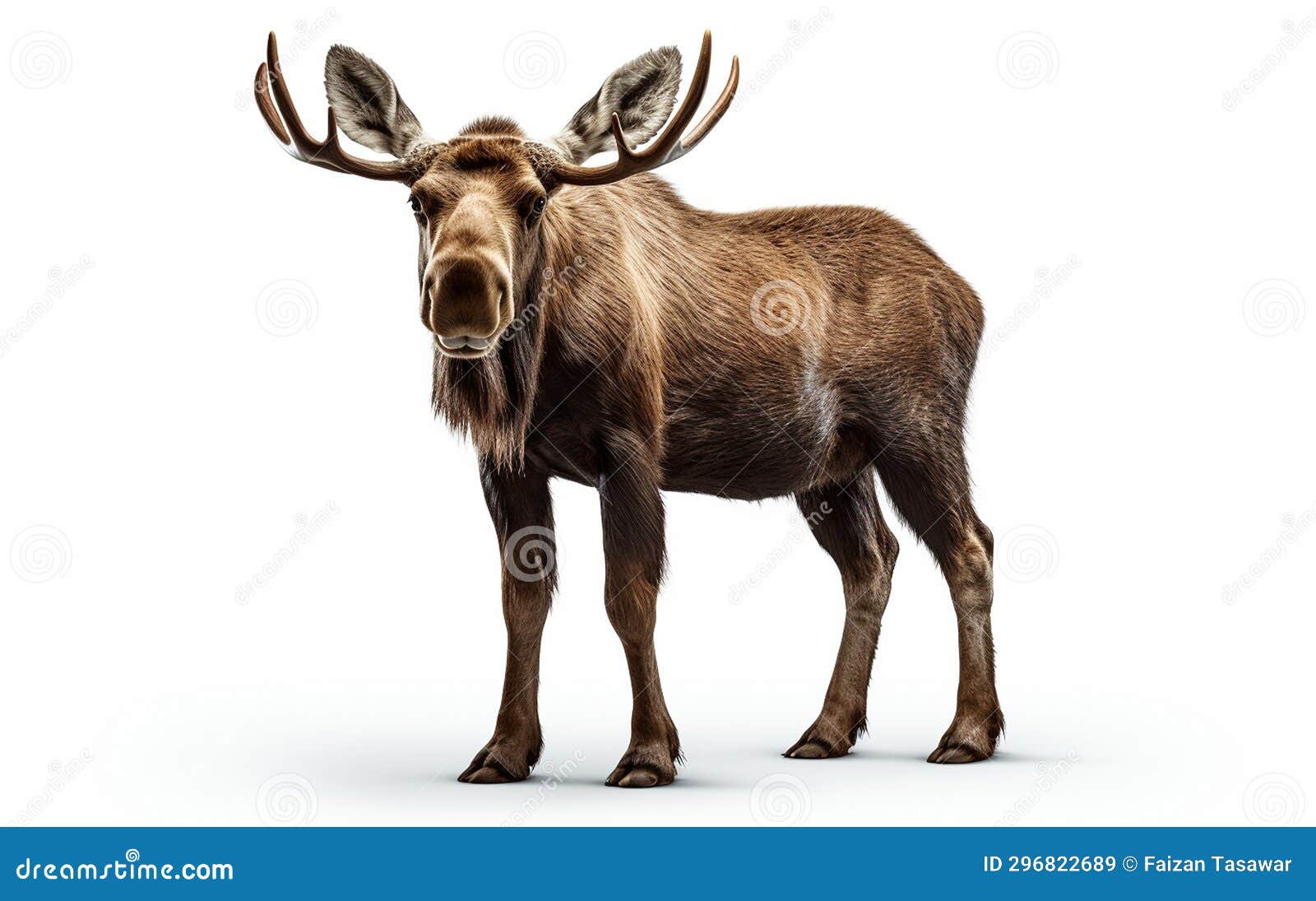 A Moose on a White Background -Generative Ai Stock Illustration ...