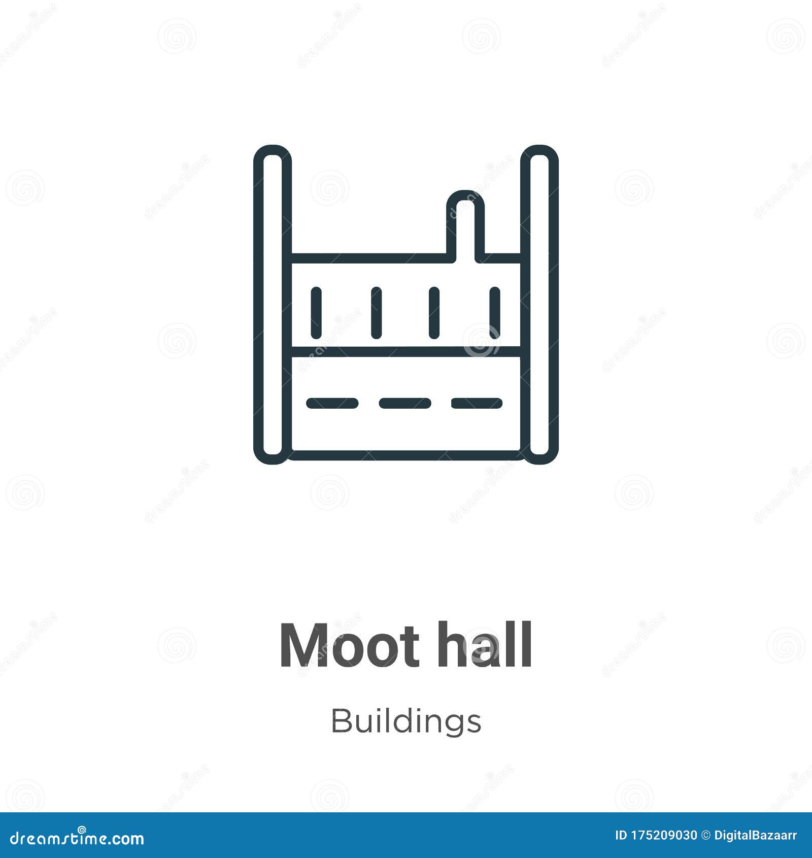 Moot Hall Outline Vector Icon. Thin Line Black Moot Hall Icon, Flat ...