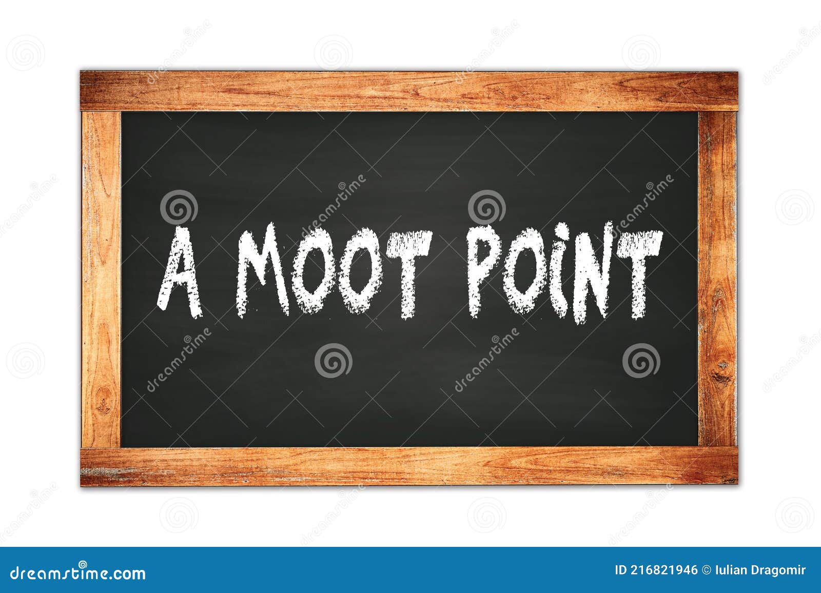 A MOOT POINT Text Written on Wooden Frame School Blackboard Stock Photo ...