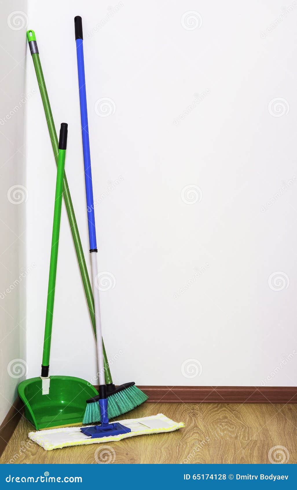 Mop and broom stock photo. Image of dirt, cleaning, housework - 65174128