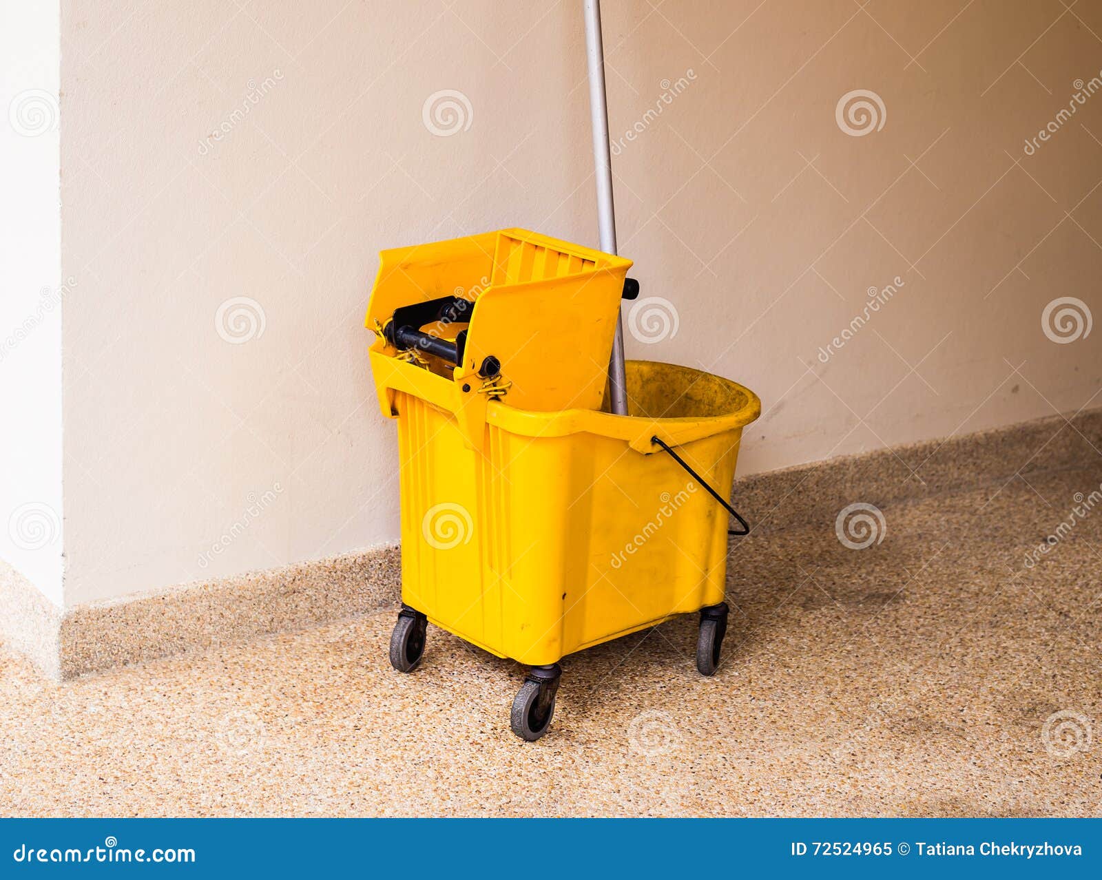 Mop Bucket on Cleaning in Process Indoor Stock Image - Image of dirty ...