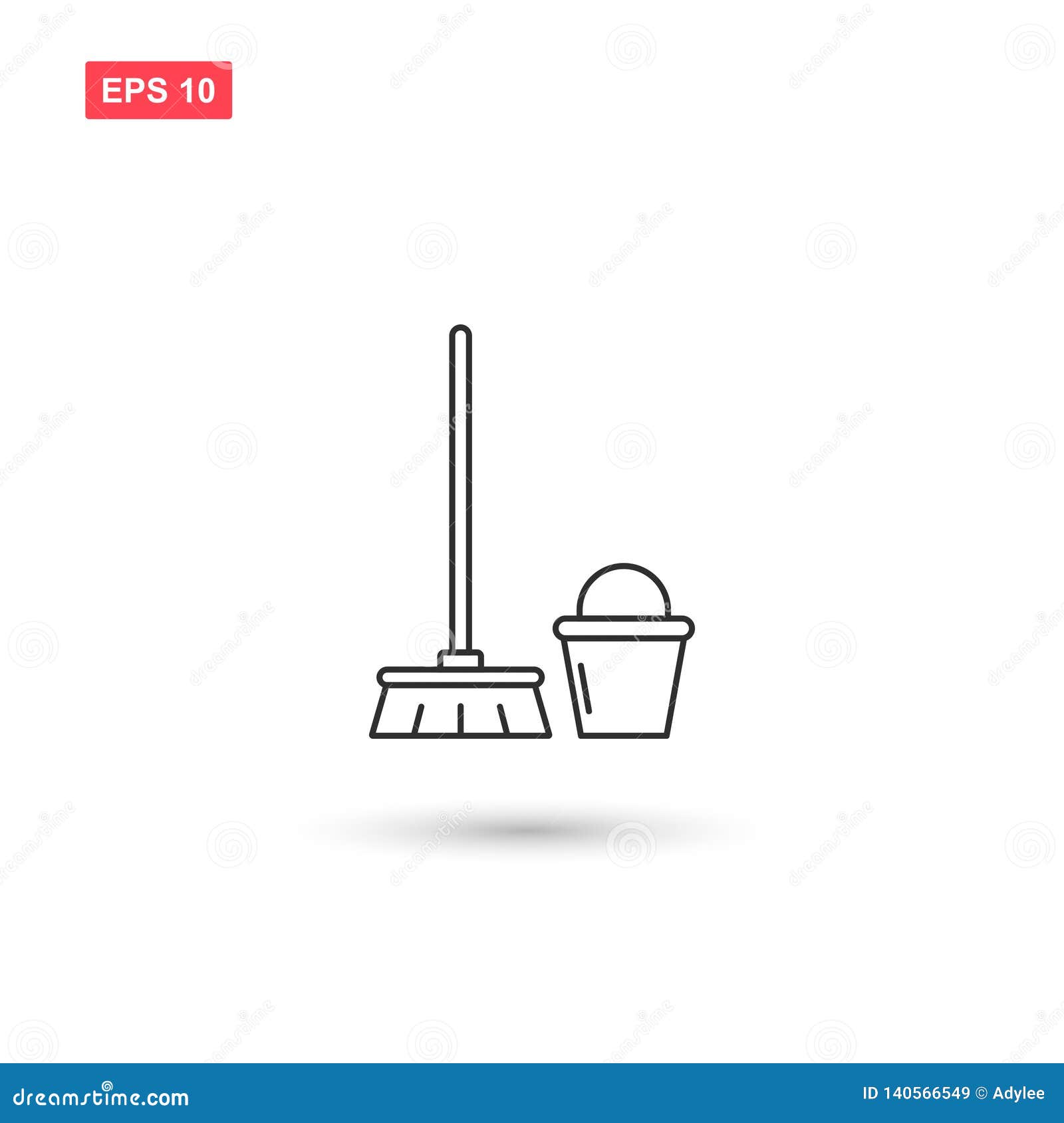 Mop Bucket Icon Vector Isolated 4 Stock Vector - Illustration of ...