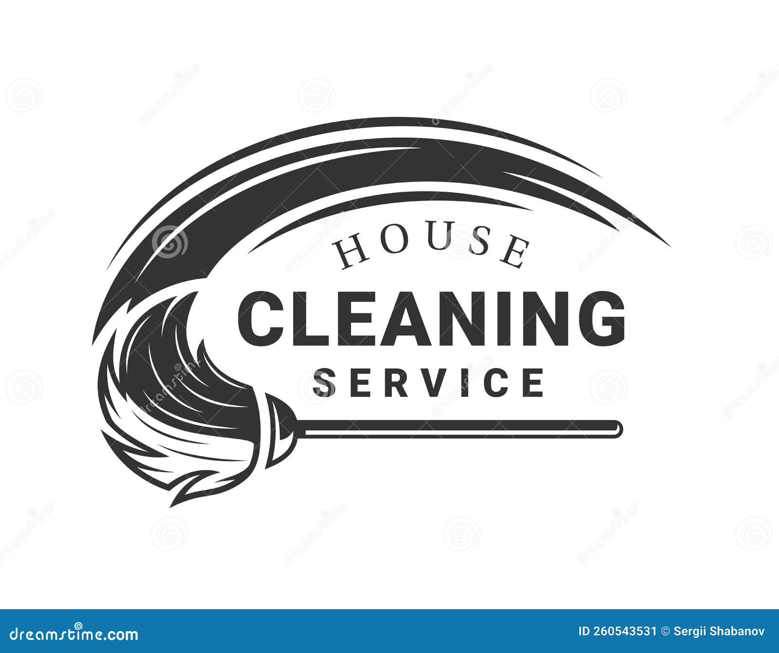 Mop cleaning label stock vector. Illustration of creative - 260543531