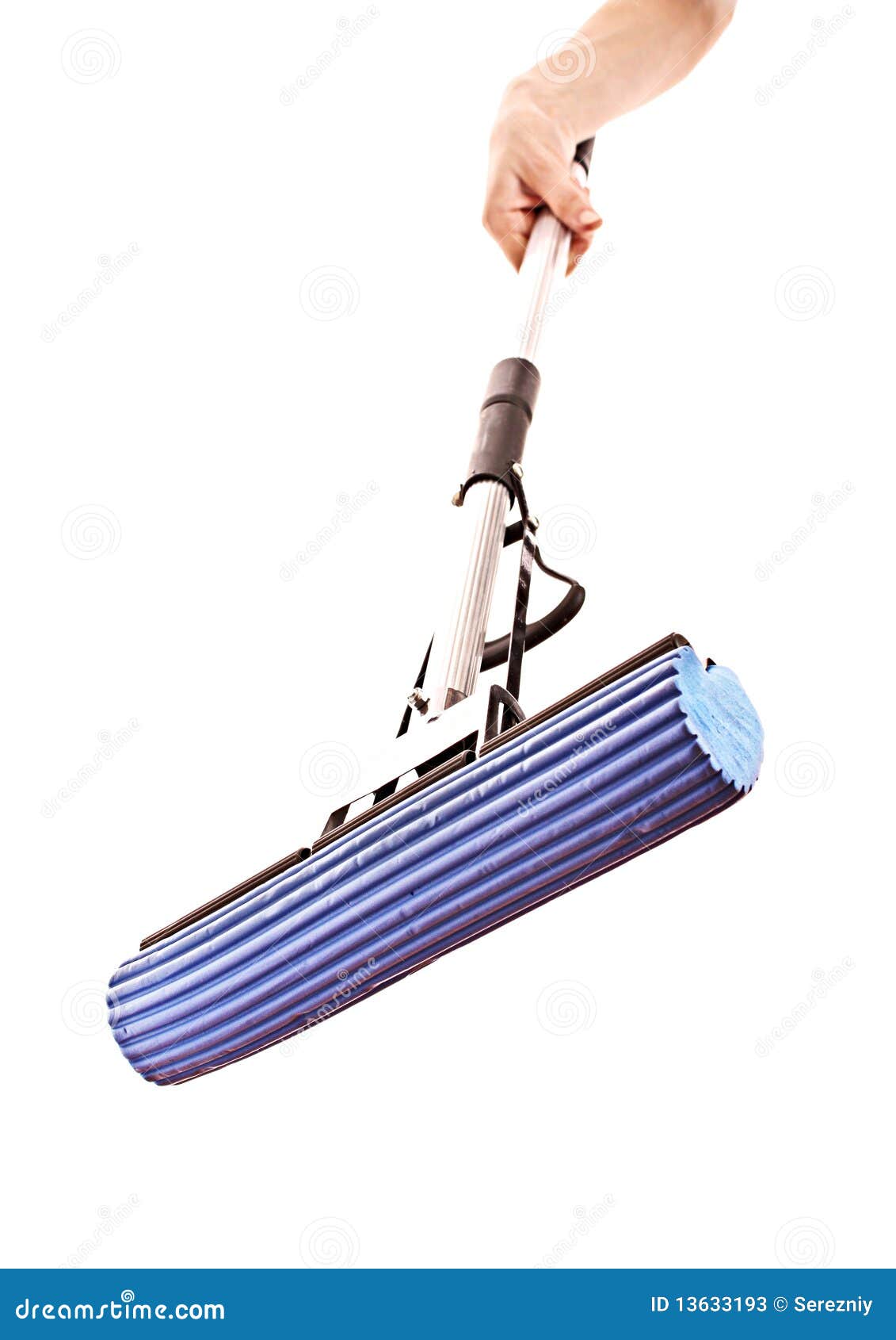 Mop in hand isolated stock image. Image of cleaning, white - 13633193