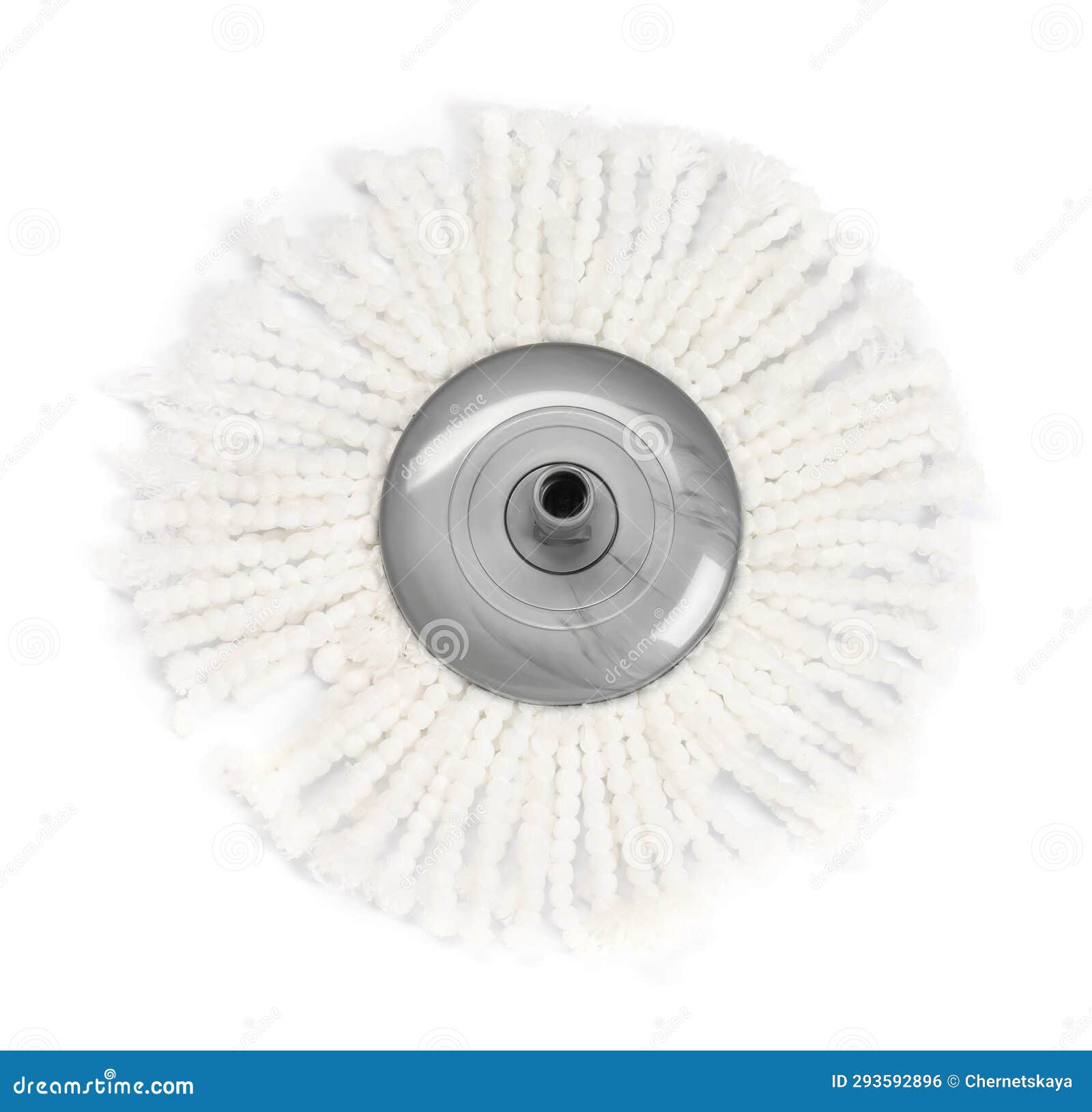 Mop Head with Ropes Isolated on White, Top View Stock Photo - Image of ...