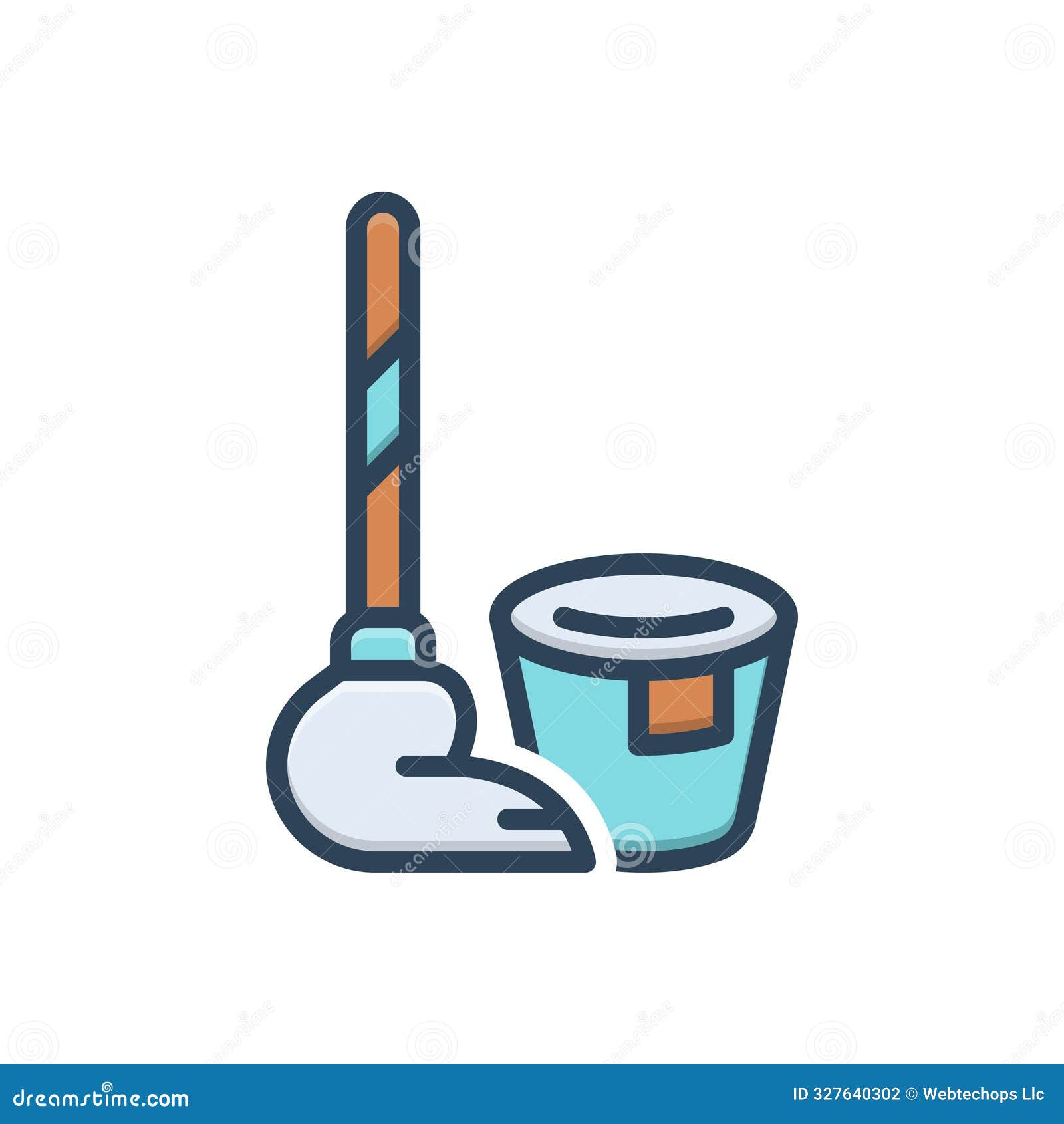 Color Illustration Icon for Mop, Mopping and Tool Stock Illustration ...