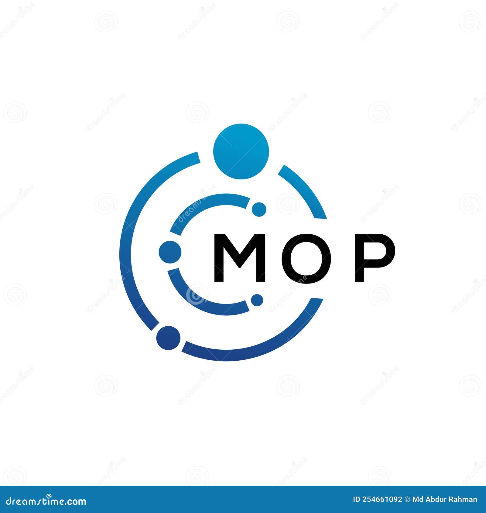 MOP Letter Technology Logo Design On White Background. MOP Creative ...