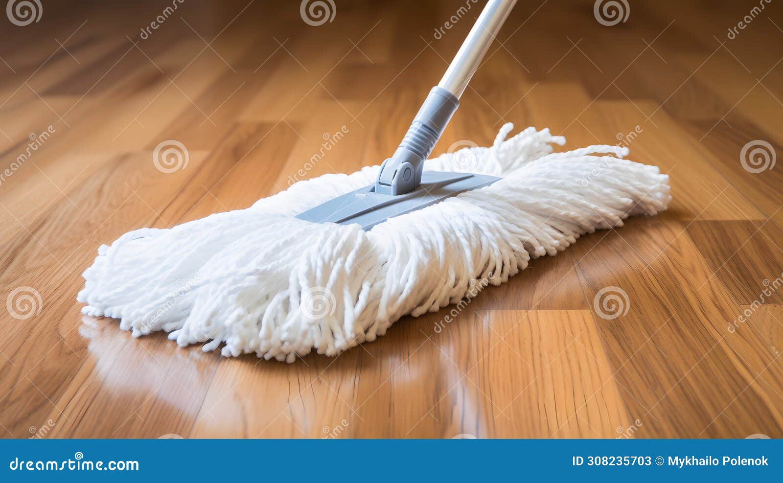 Mop on Light Tile Floor, Closeup. Neural Network AI Generated Stock ...