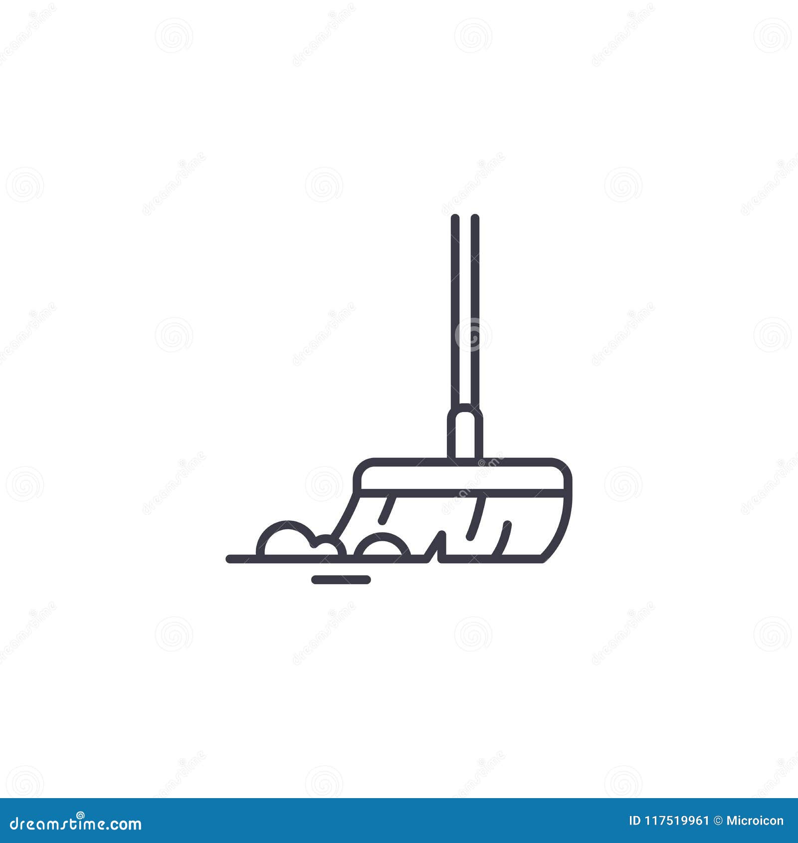 Mop Linear Icon Concept. Mop Line Vector Sign, Symbol, Illustration ...
