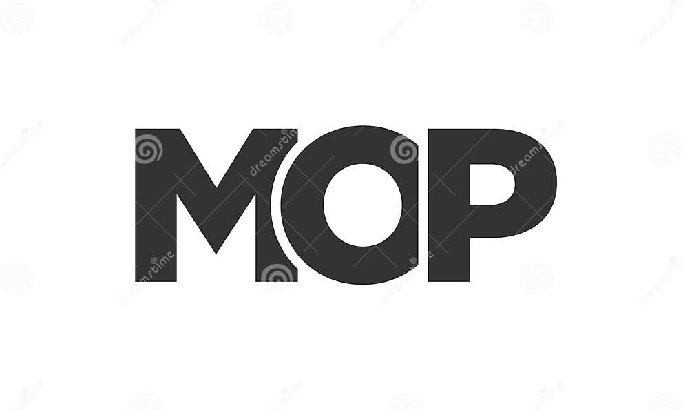 MOP Logo Design Template with Strong and Modern Bold Text. Initial ...