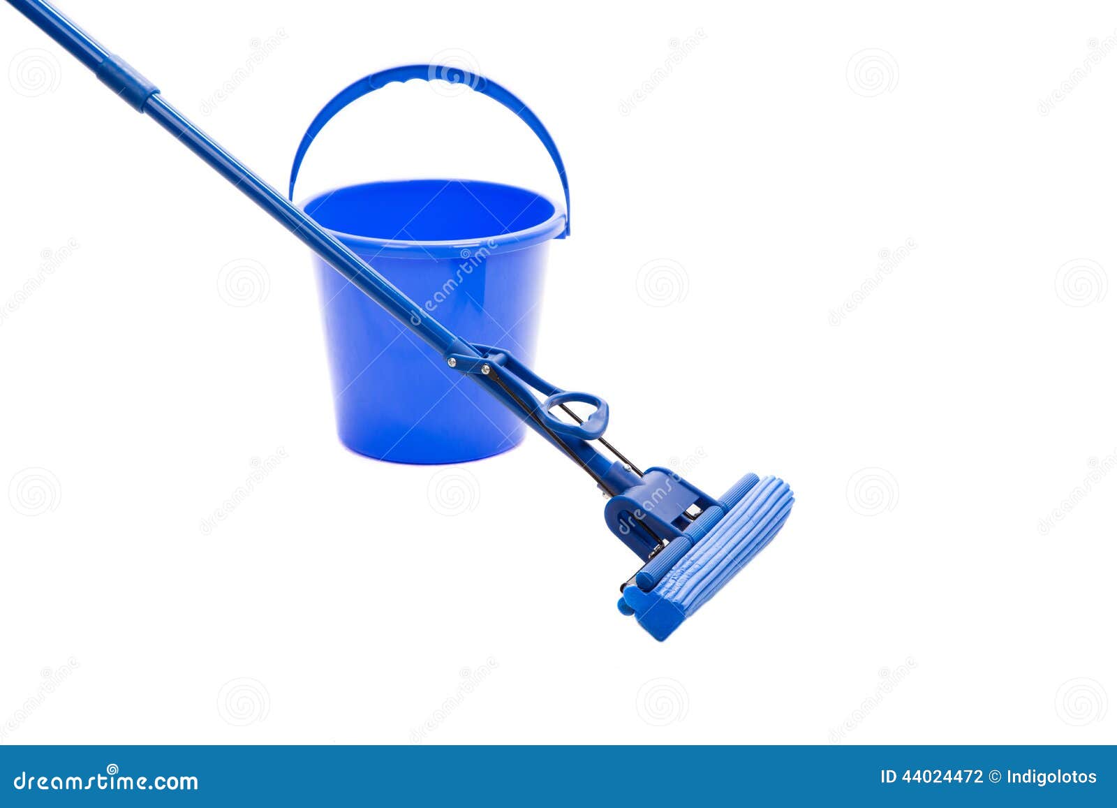Mop, Plastic Bucket, Isolated on White Stock Photo - Image of dirt ...