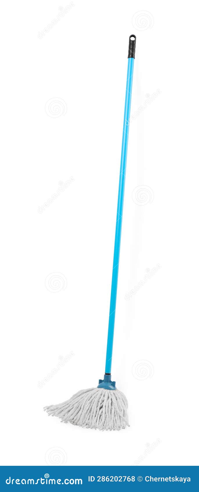 Mop with Plastic Handle Isolated on White Stock Photo - Image of blue ...