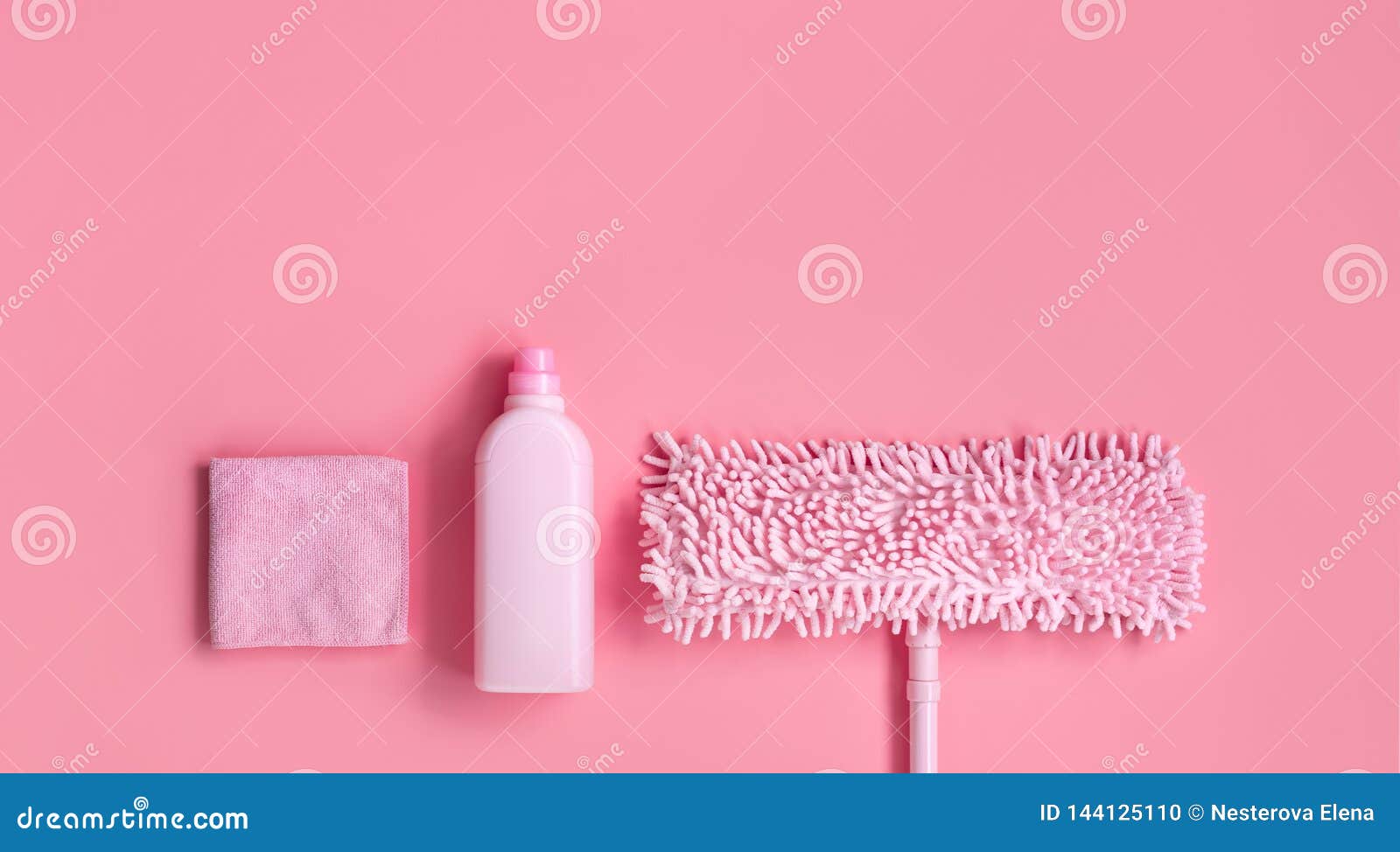 MOP, Rag and Detergent- Set on for Spring Cleaning. Stock Photo - Image ...