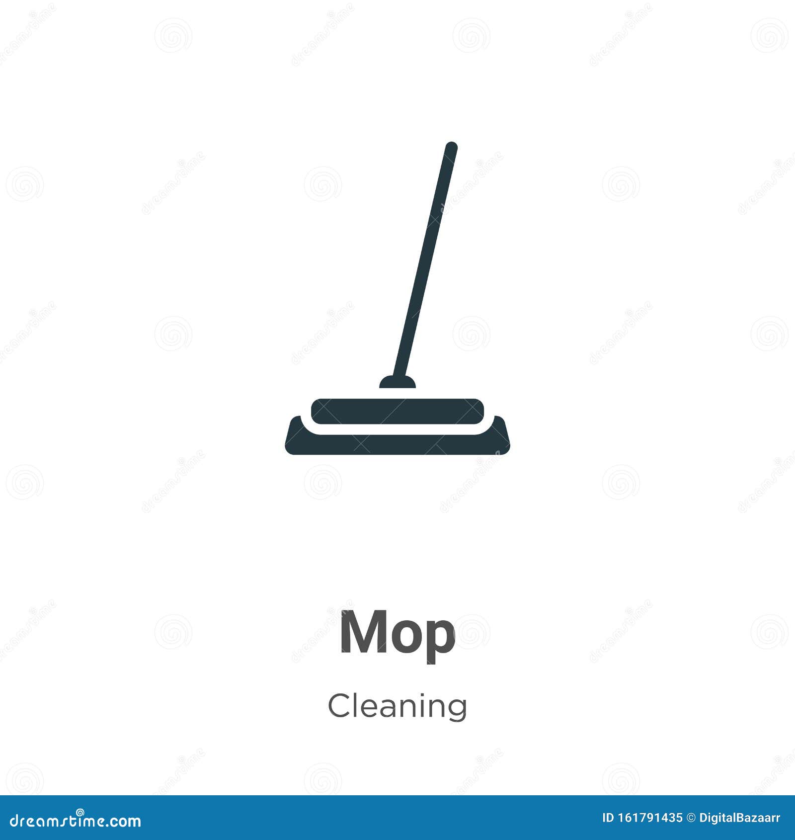 Mop Vector Icon on White Background. Flat Vector Mop Icon Symbol Sign ...