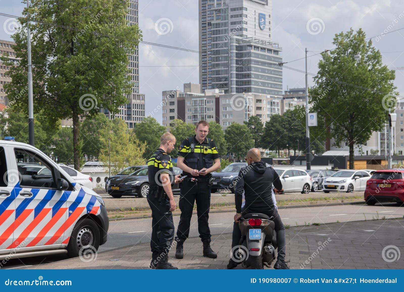 Moped Driver Given a Fine at Amsterdam the Netherlands 19-7-2020 ...