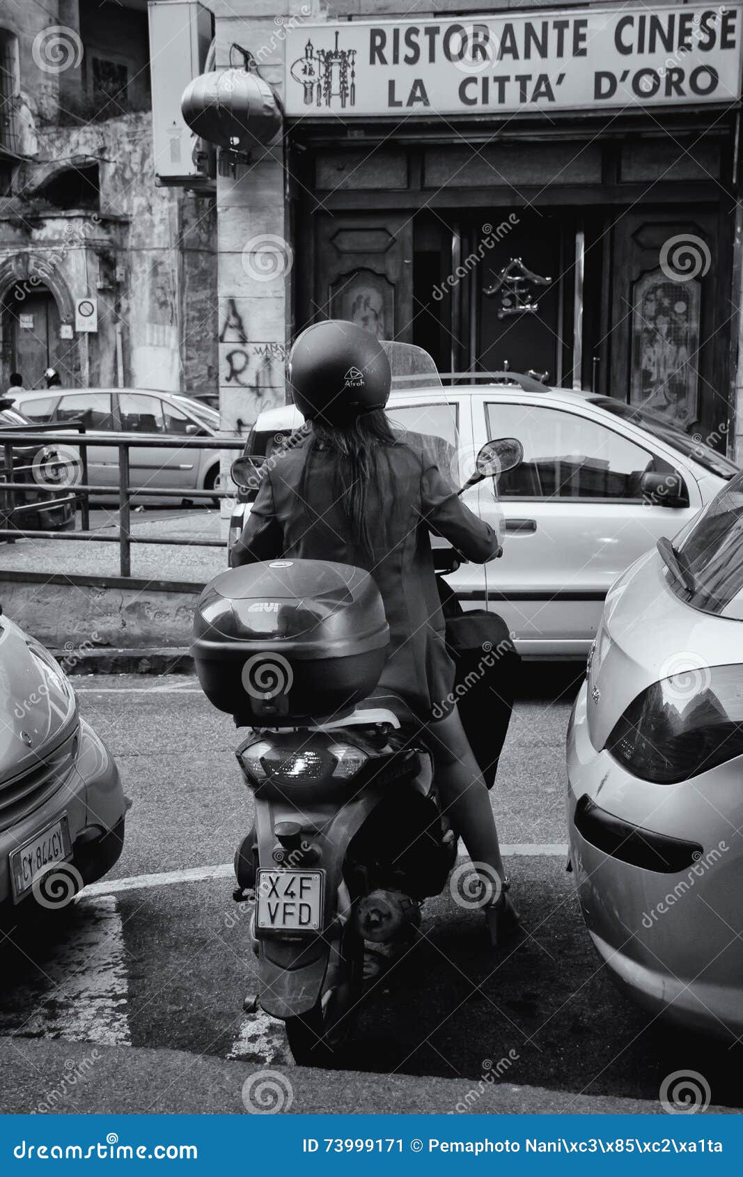 Moped Driver editorial photo. Image of parking, vesuvio - 73999171