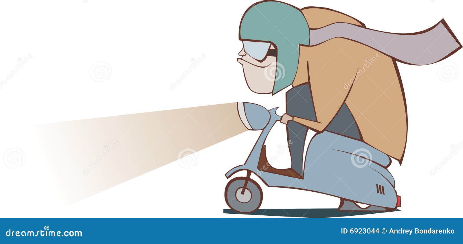 Moped Man stock vector. Illustration of protective, helmet - 6923044