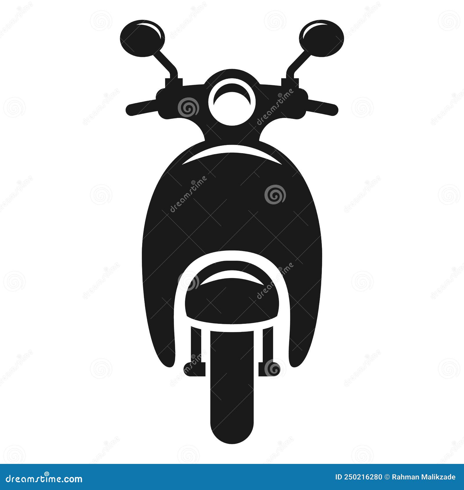 Moped Scooter Logo Design. Retro Scooter Front View Vector Design Stock ...