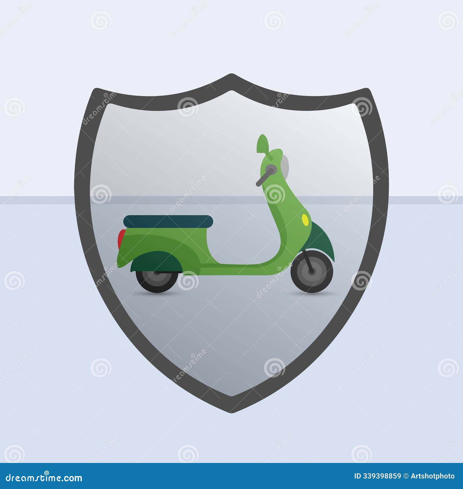 Moped with a Transparent Shield, Protection, Insurance, Auto Service ...