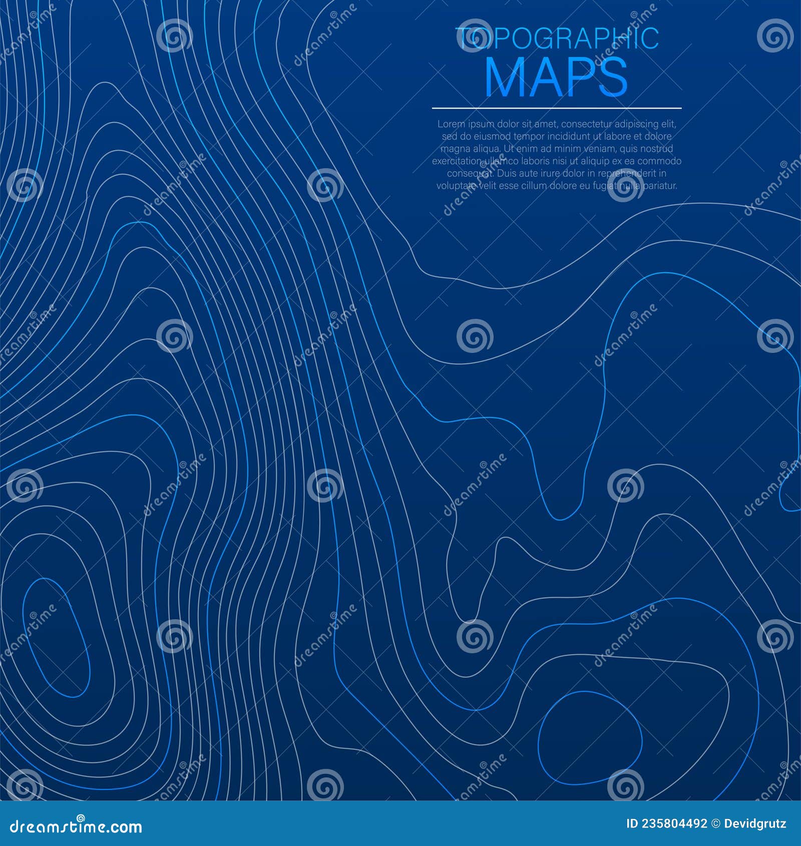 The Stylized Height Of The Topographic Contour Map Cartoon Vector ...