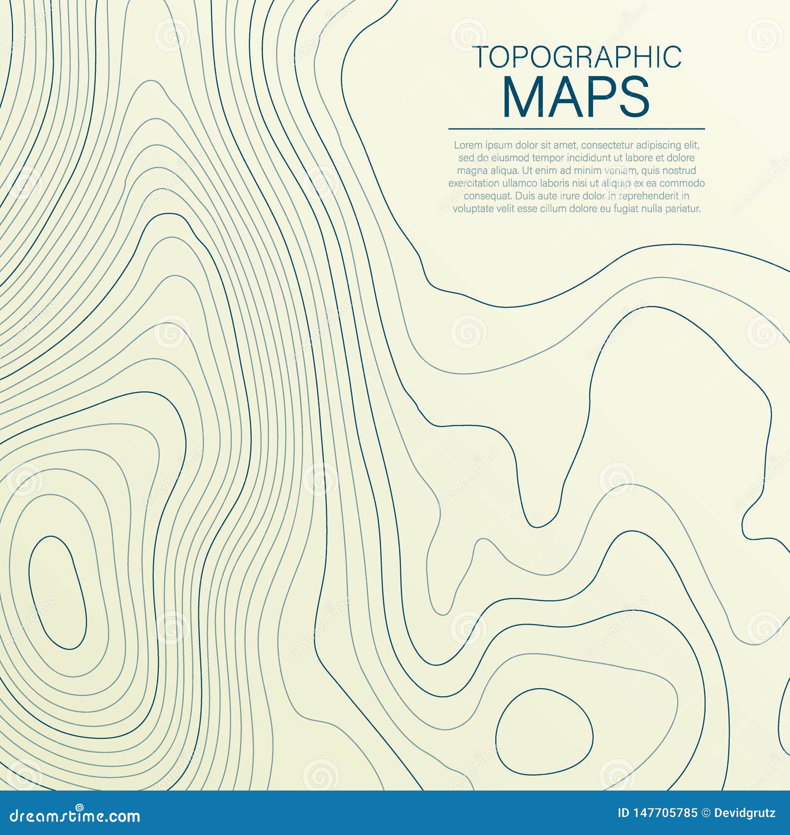 Mopographic Map The Stylized Height Of The Topographic Contour In Lines And Contours Vector