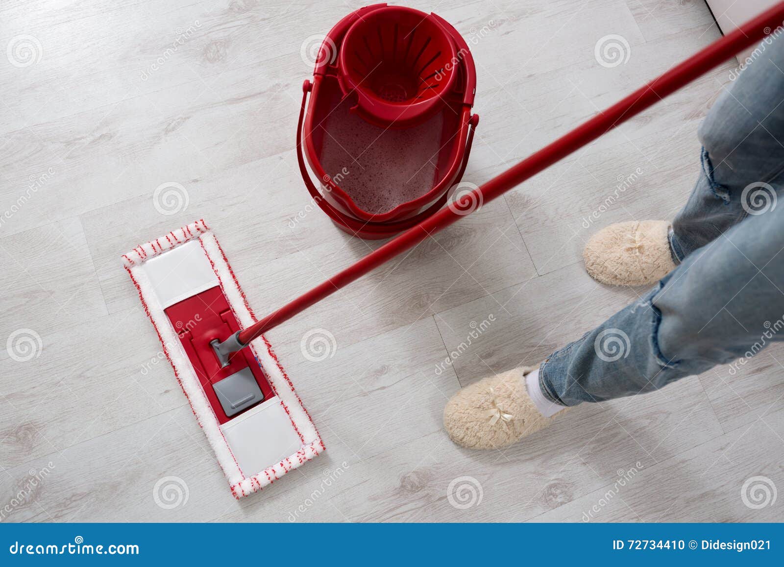 Mopping floor at home stock photo. Image of blonde, girl - 72734410