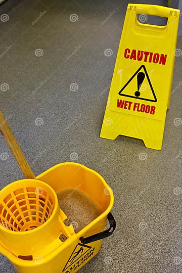 Mopping floor warning sign stock image. Image of cleaner - 29063643