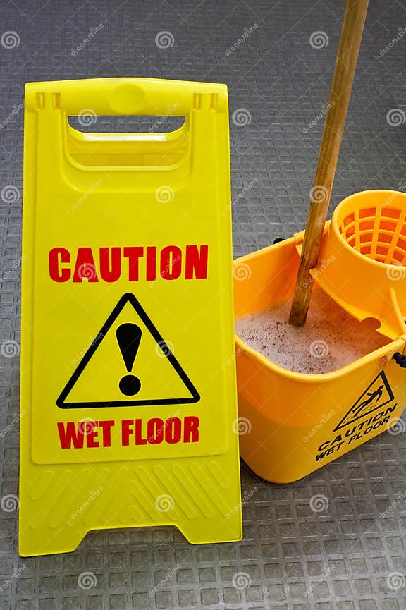 Mopping floor warning sign stock image. Image of clean - 29063647