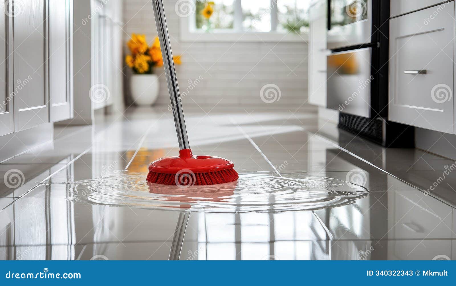 Mopping the Kitchen Floor for a Shiny, Spotless Spring Clean Stock ...
