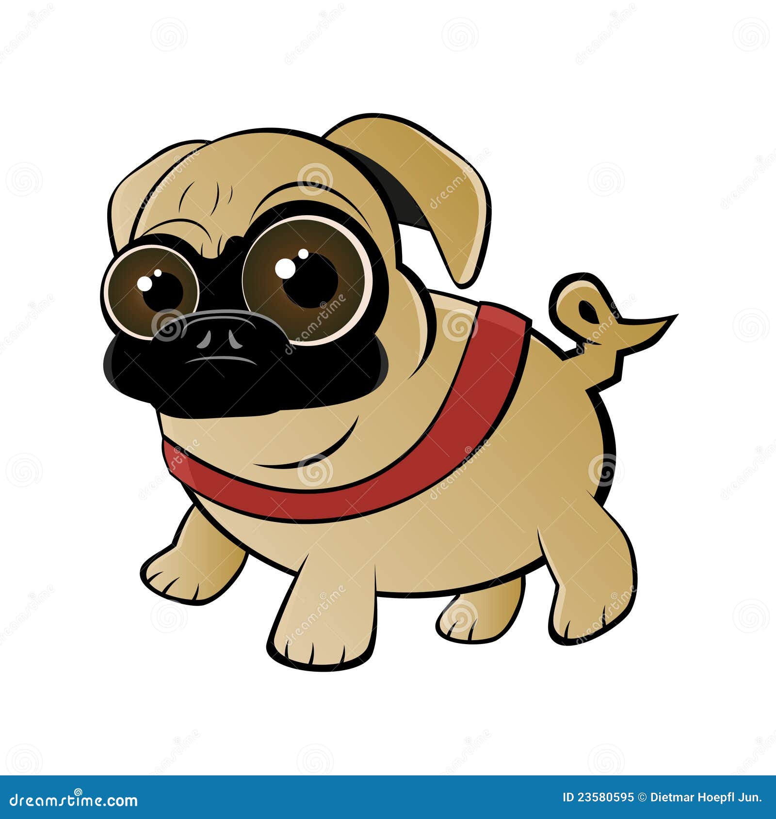 Mops ilustracja wektor. Ilustracja złożonej z pies, arte - 23580595