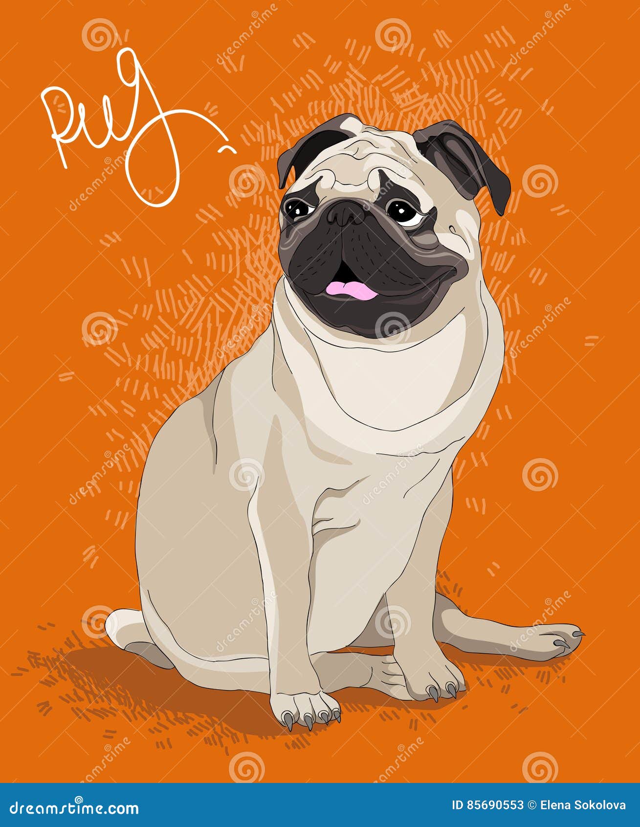 Mops vektor illustrationer. Illustration av breckenridge - 85690553