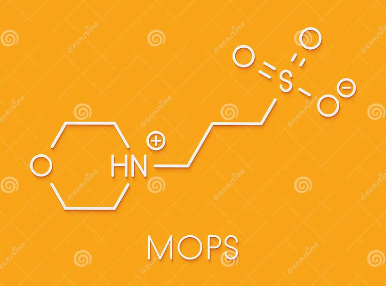 MOPS Buffering Agent Molecule. Skeletal Formula. Stock Illustration ...