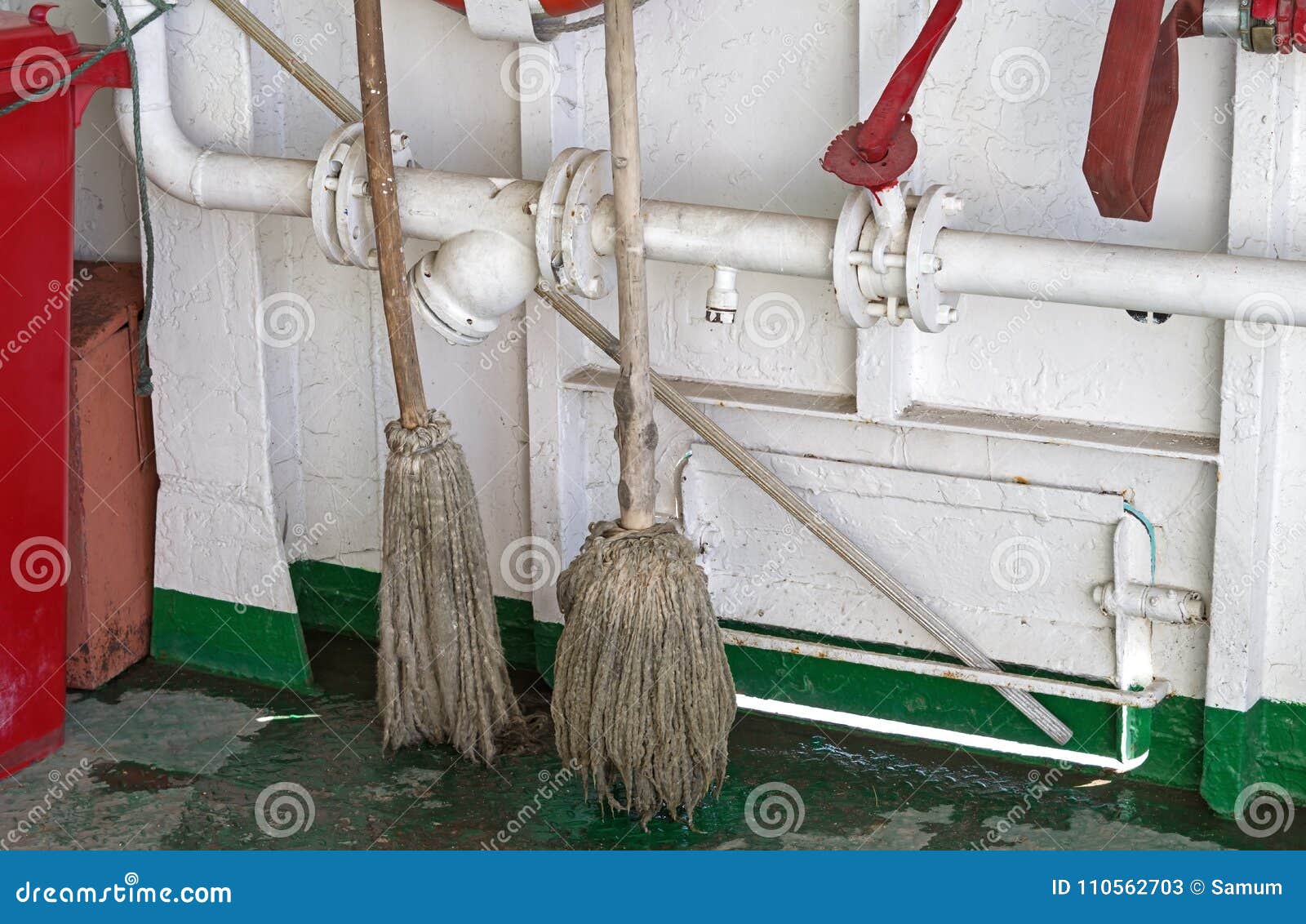 Mops used to clean ship stock image. Image of travel - 110562703