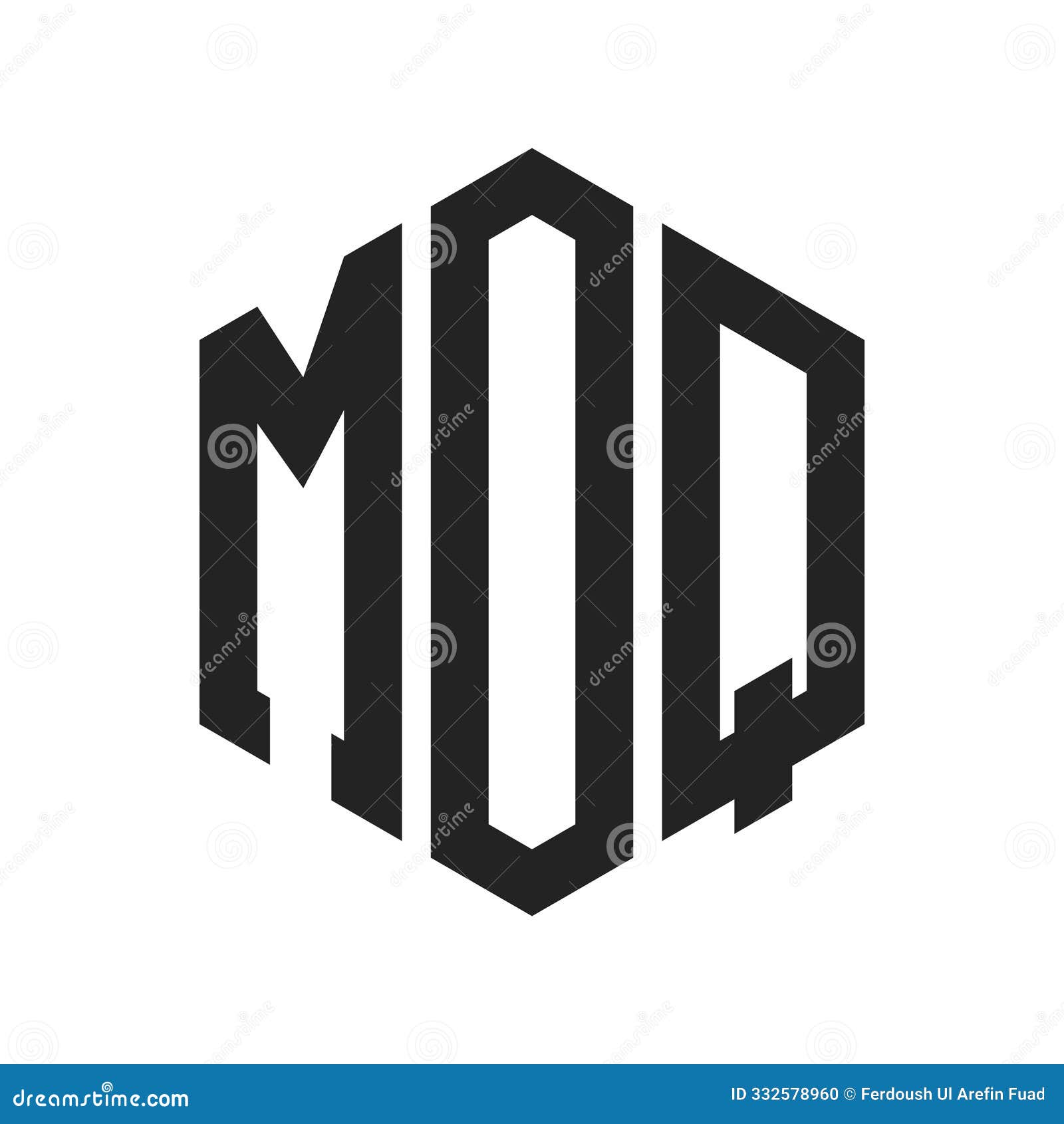 MOQ Logo Design. Initial Letter MOQ Monogram Logo Using Hexagon Shape ...