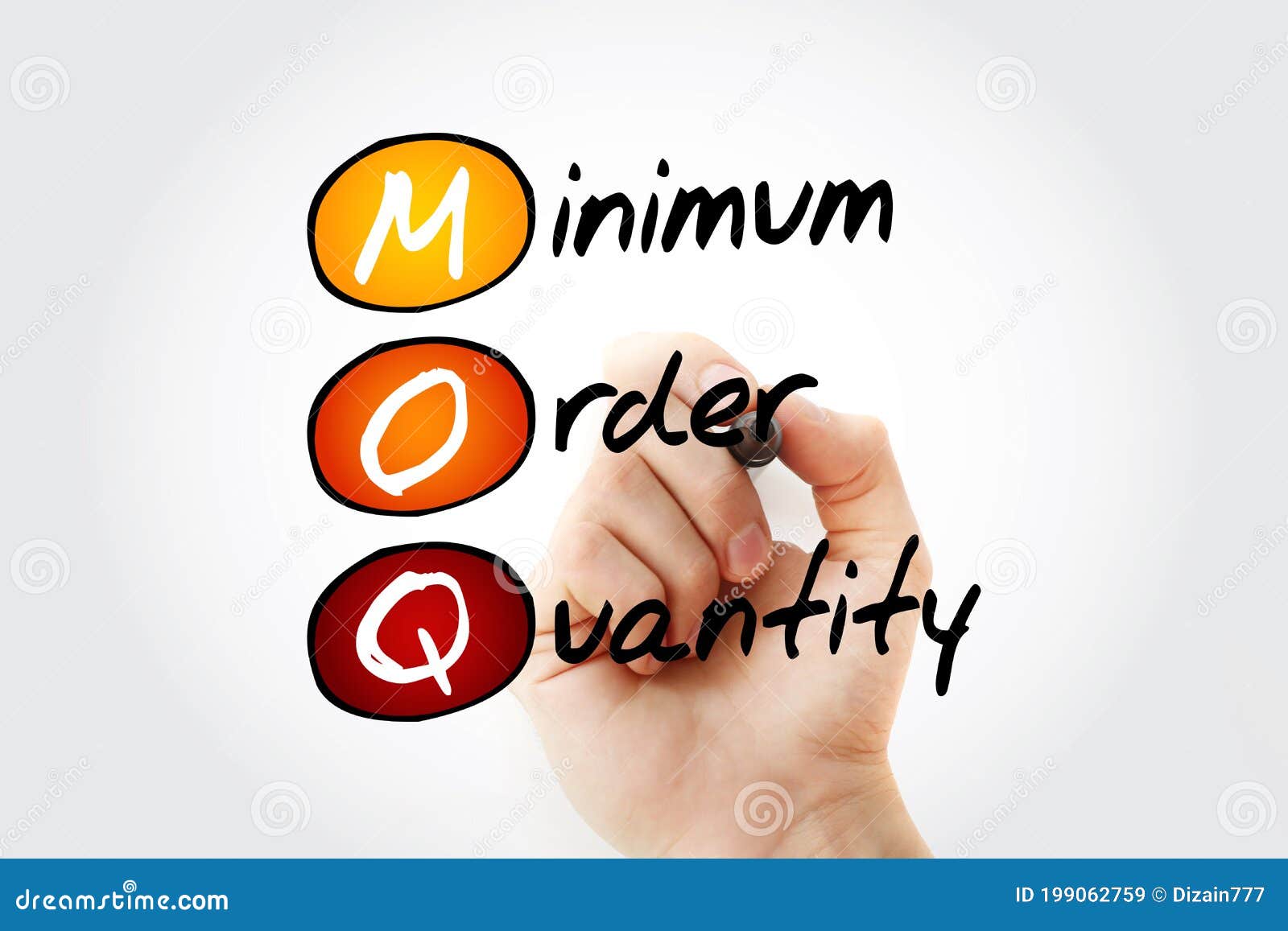 MOQ - Minimum Order Quantity - Acronym Text Concept With Marker On ...