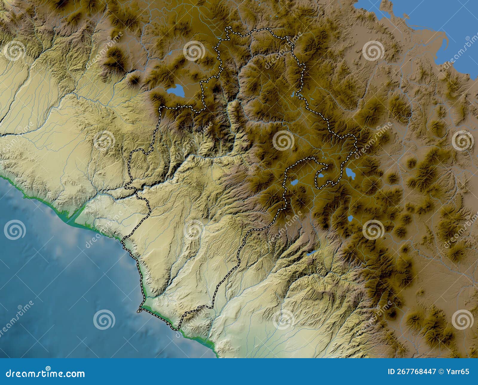 Moquegua, Peru. Physical. No Legend Stock Illustration - Illustration ...