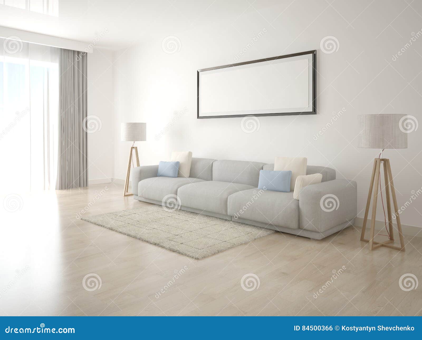 Moquerie Vers Le Haut De Salon D'affiche Avec Le Cadre Vide ...