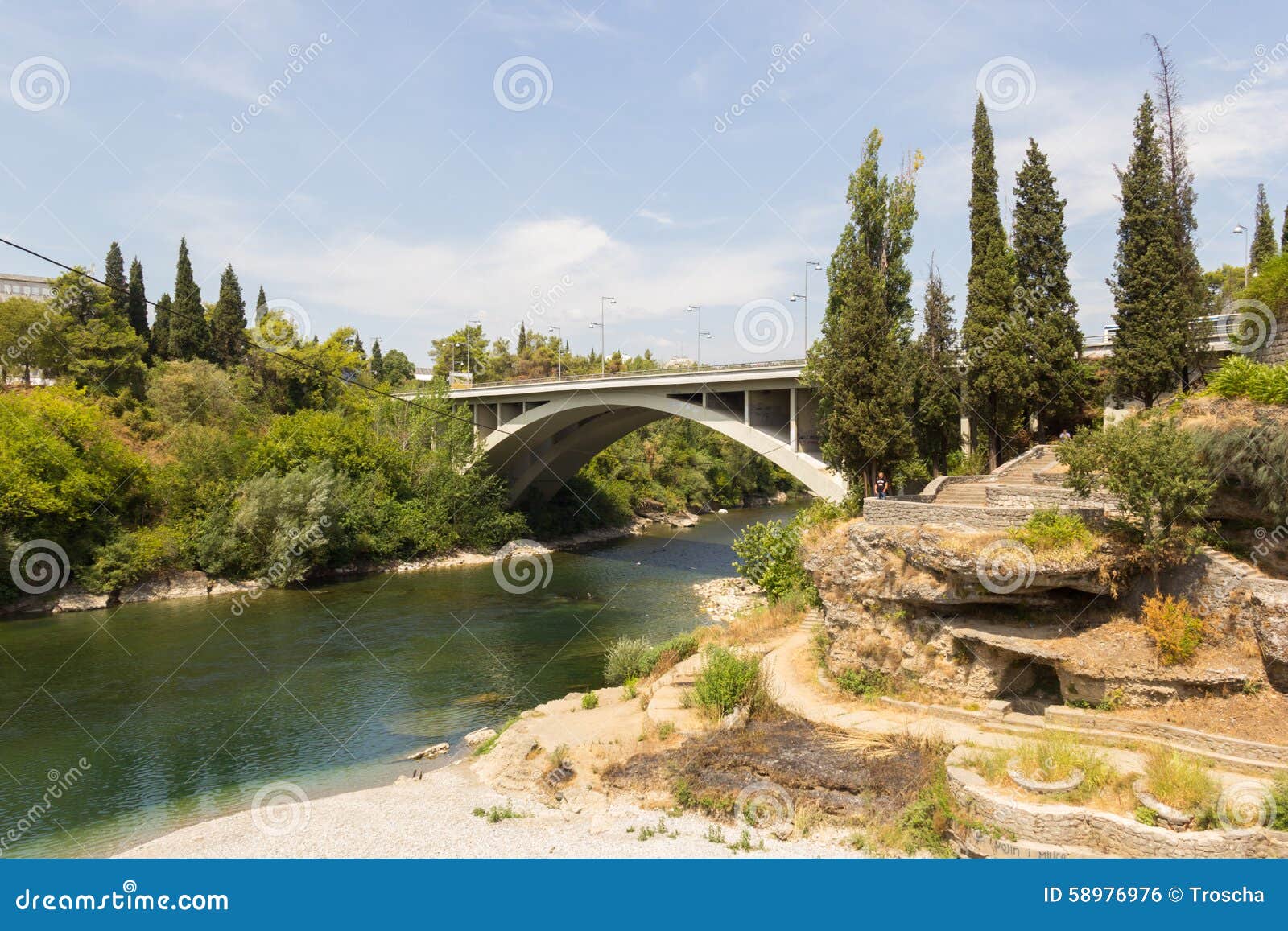 Moraca bridge stock photo. Image of concrete, famous - 58976976