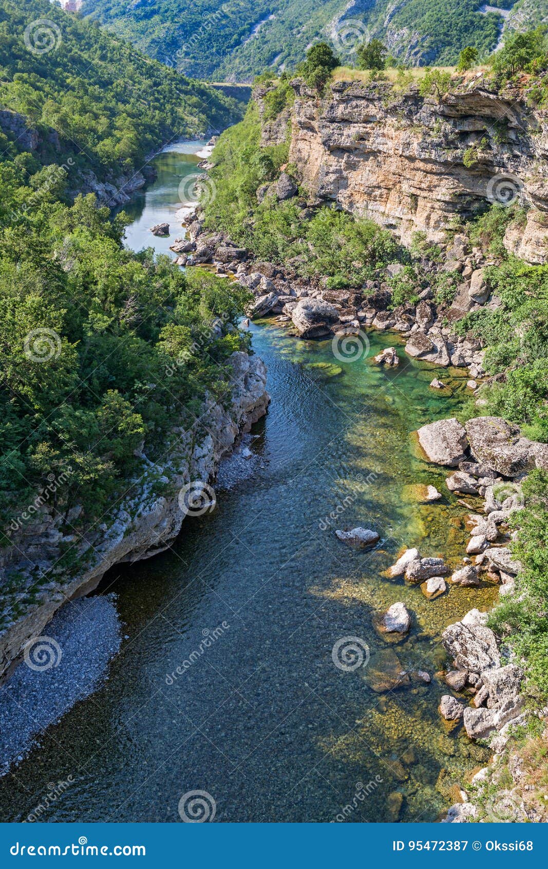 Moraca river in Montenegro stock image. Image of serbia - 95472387