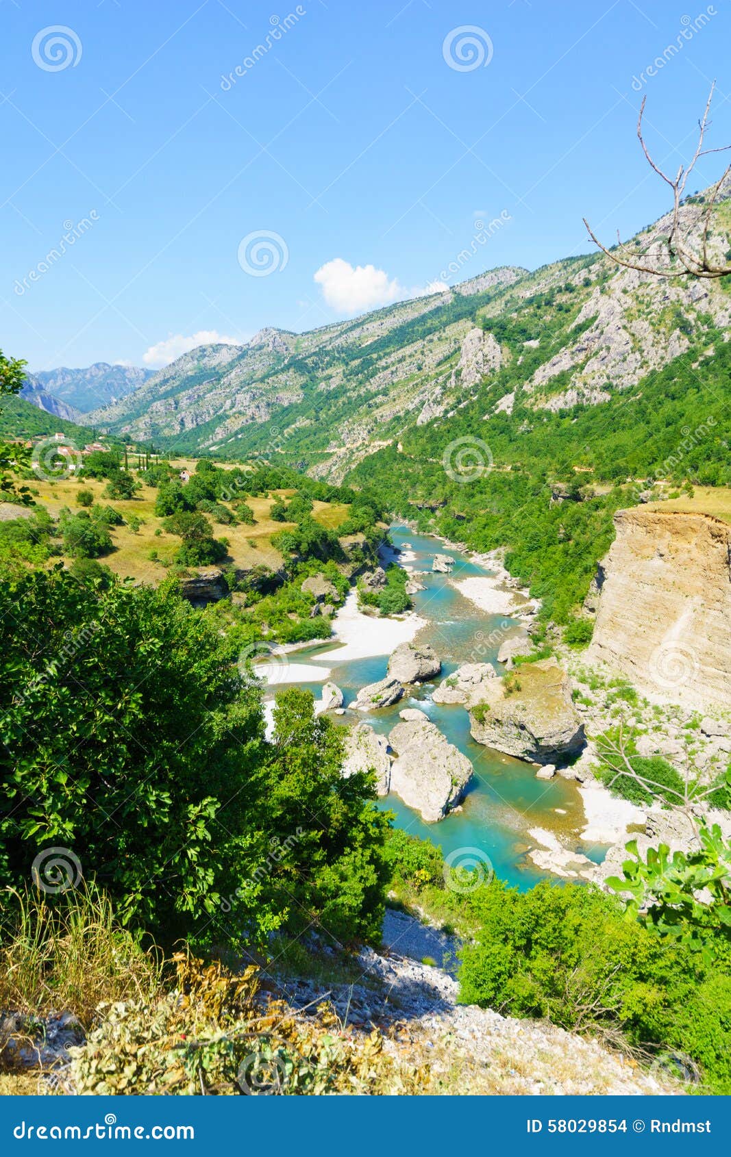 Moraca River and valley stock photo. Image of landscape - 58029854