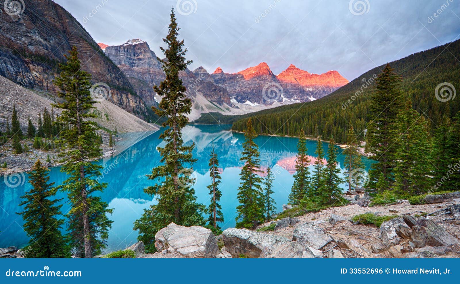 Moraine Lake Mountain Top View Stock Photo - Image of trail, recreation ...