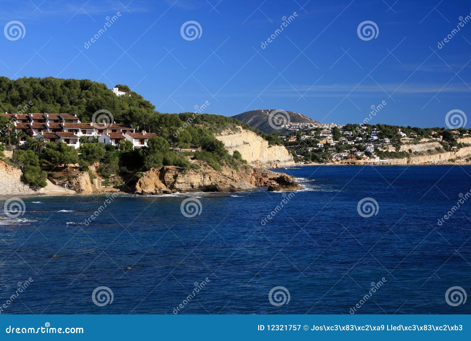 Moraira Küste in Alicante - Spanien Stockbild - Bild von erbauung ...