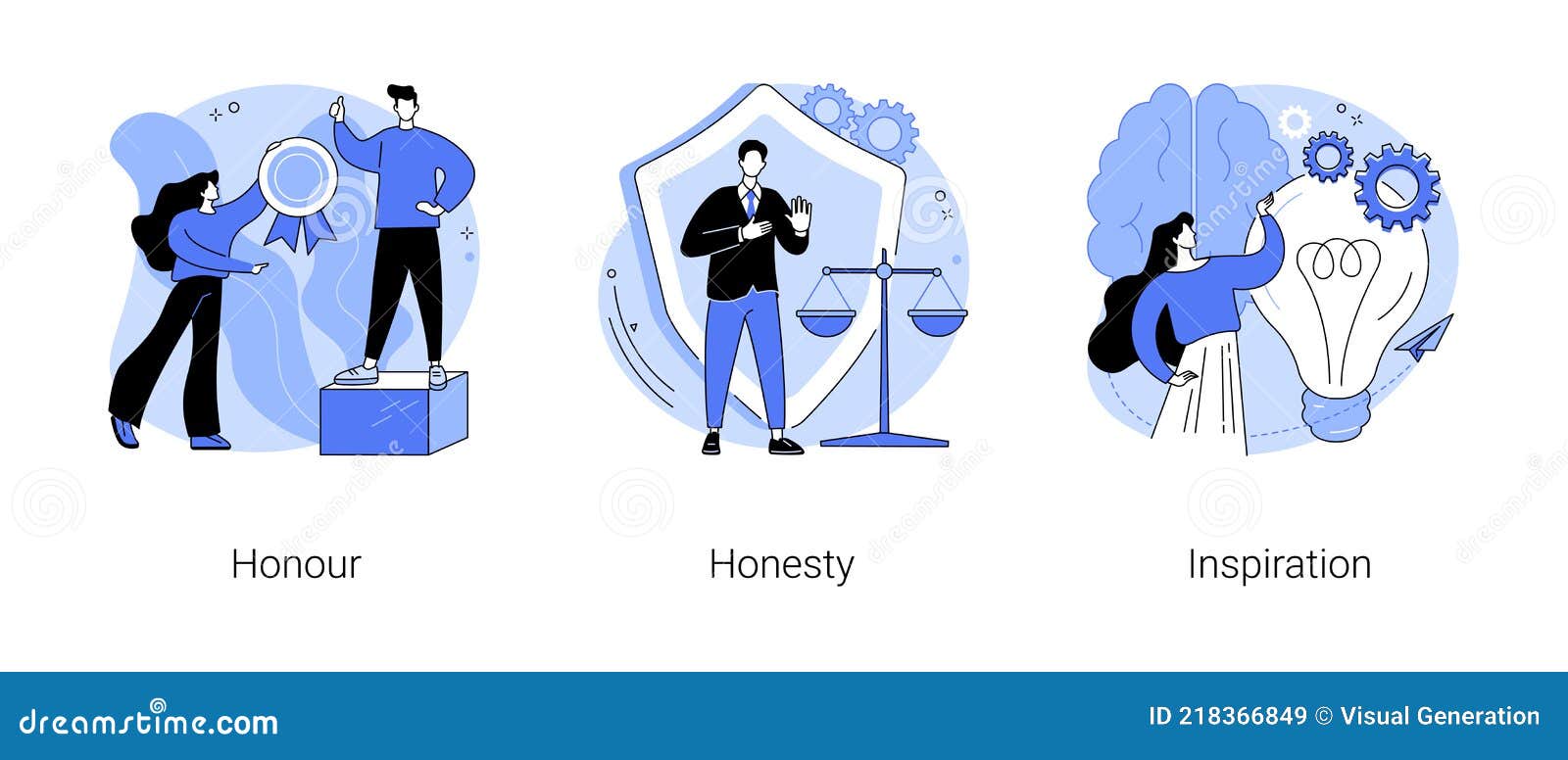 Moral Principles Concept. A Character Navigates Right And Wrong With A ...