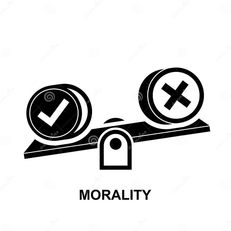 Morality Concept, Right and Wrong Balance on the Scale Isolated on ...