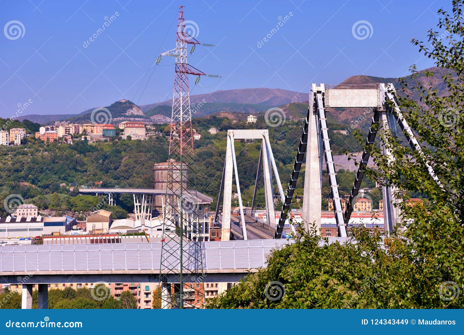 Morandi Bridge Genoa Italy editorial stock image. Image of failure ...