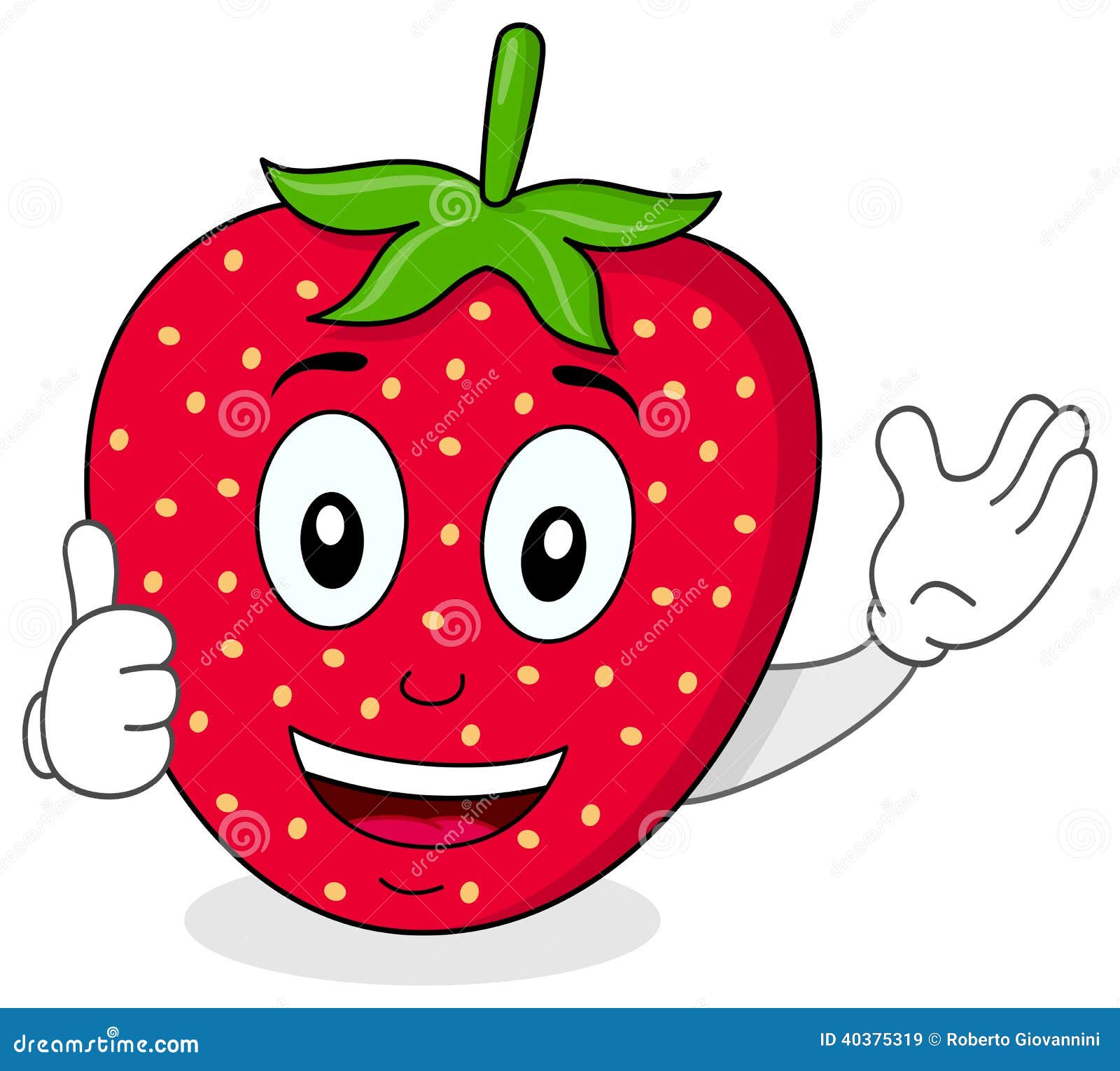 A Morango Feliz Manuseia Acima Do Caráter Ilustração do Vetor ...