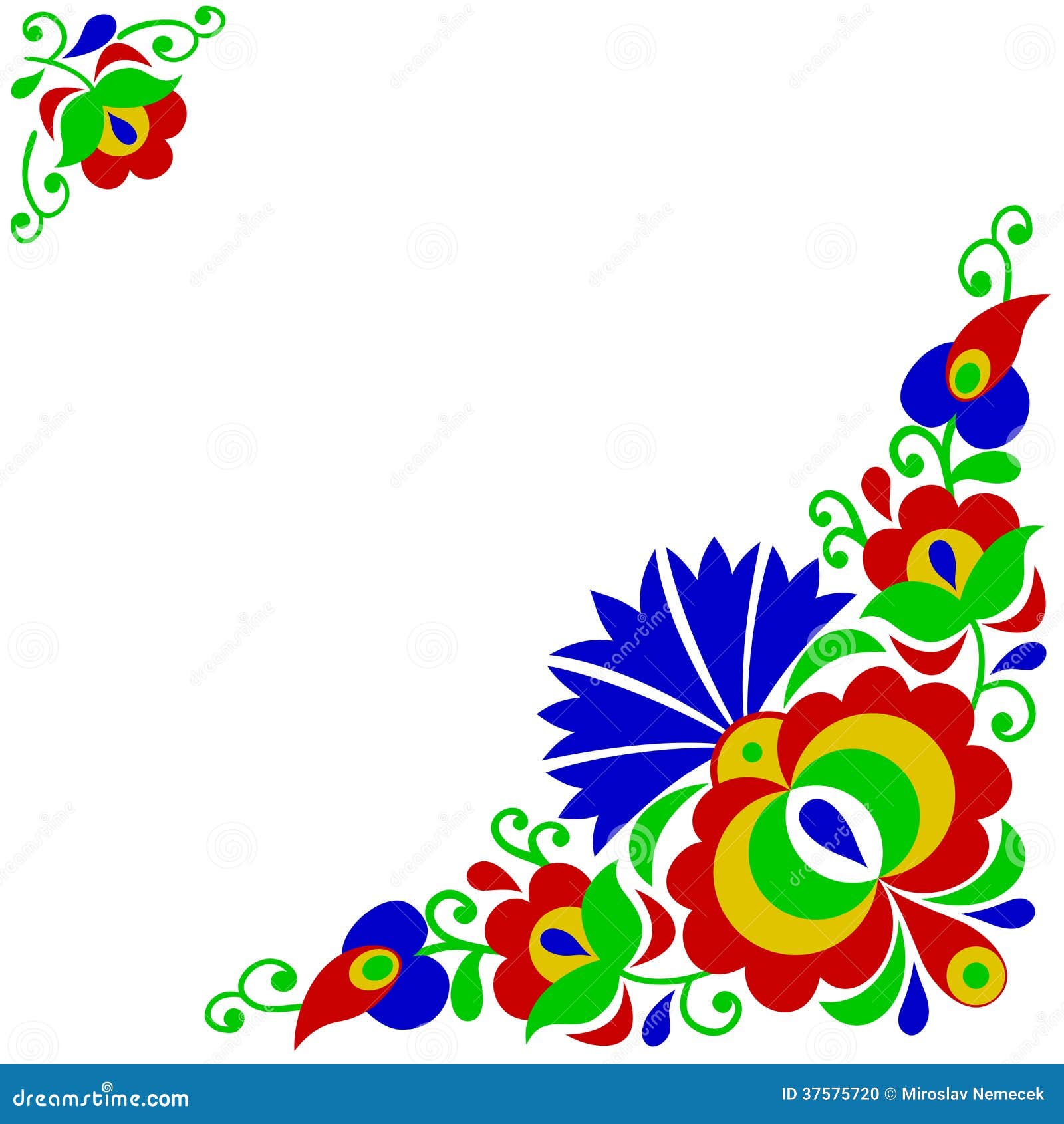 Moravian folk ornament stock vector. Illustration of floral - 37575720