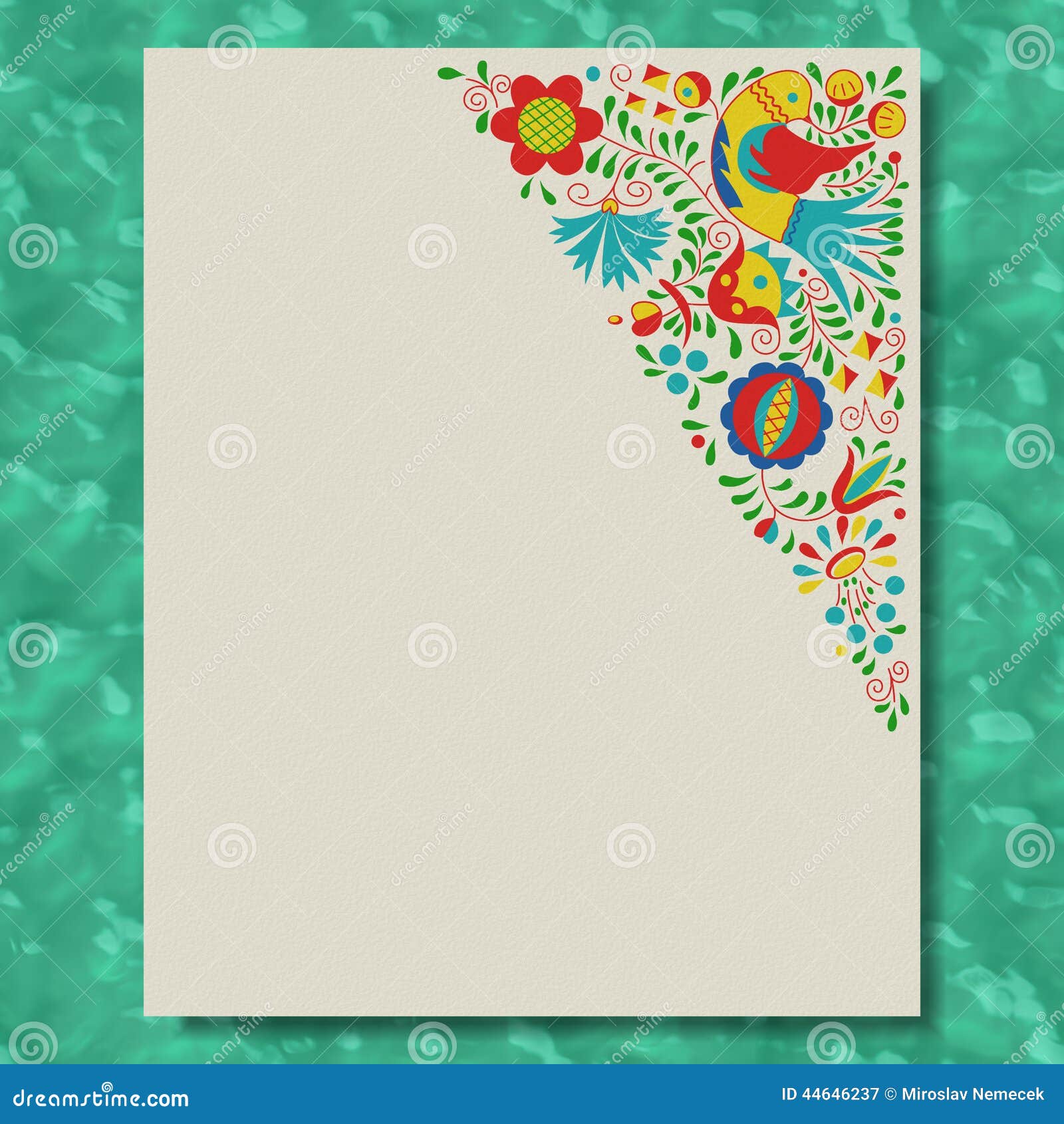 Moravian Folk Ornament Writing Paper Marble Texture Background Royalty ...