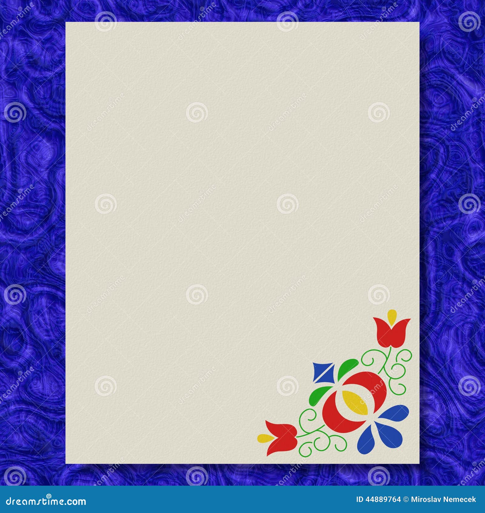 Moravian Folk Ornament Writing Paper Marble Texture Background Royalty ...